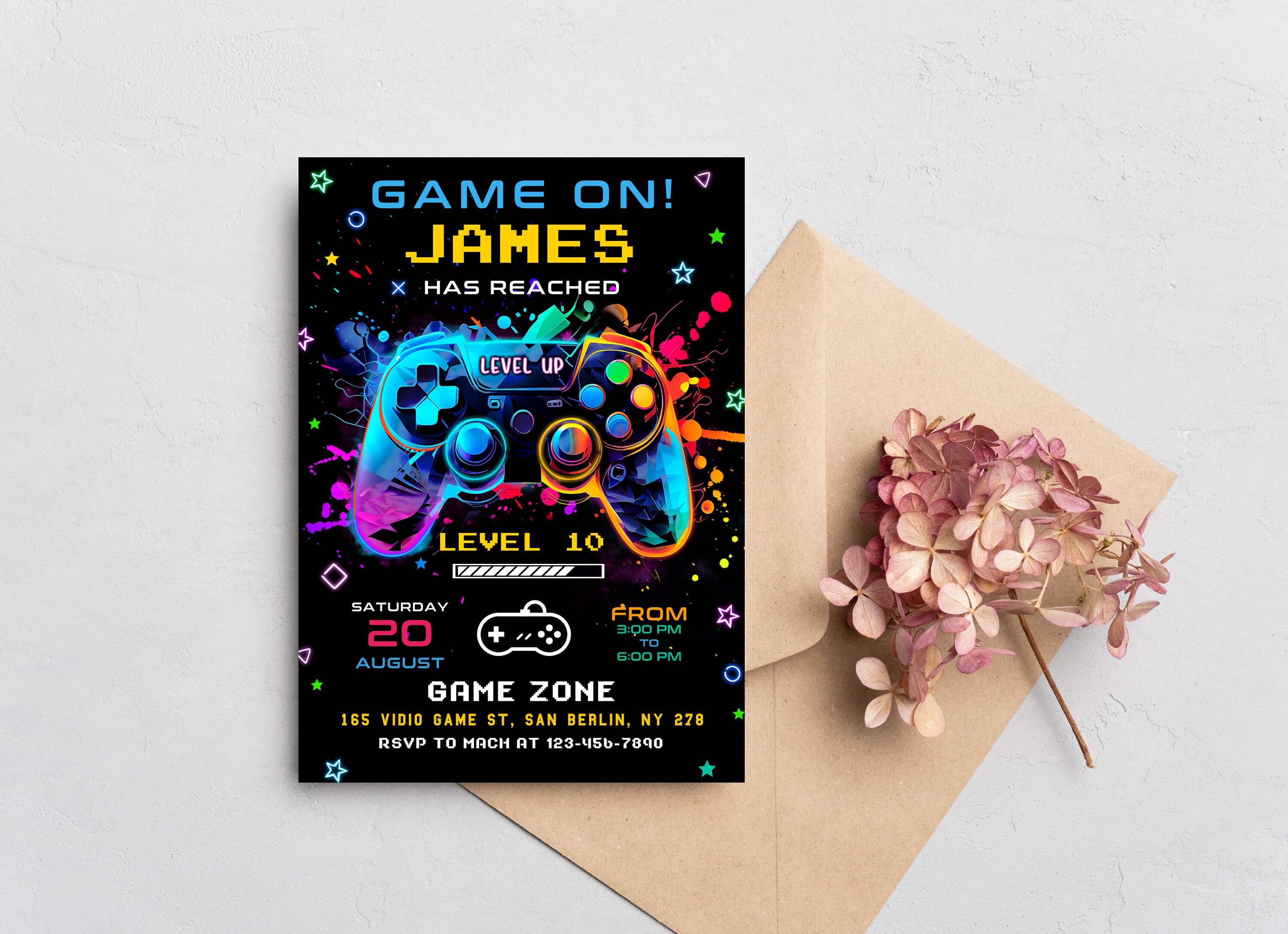Gamer Editable Video Game Birthday Invitation, Gamer Girl Birthday ...