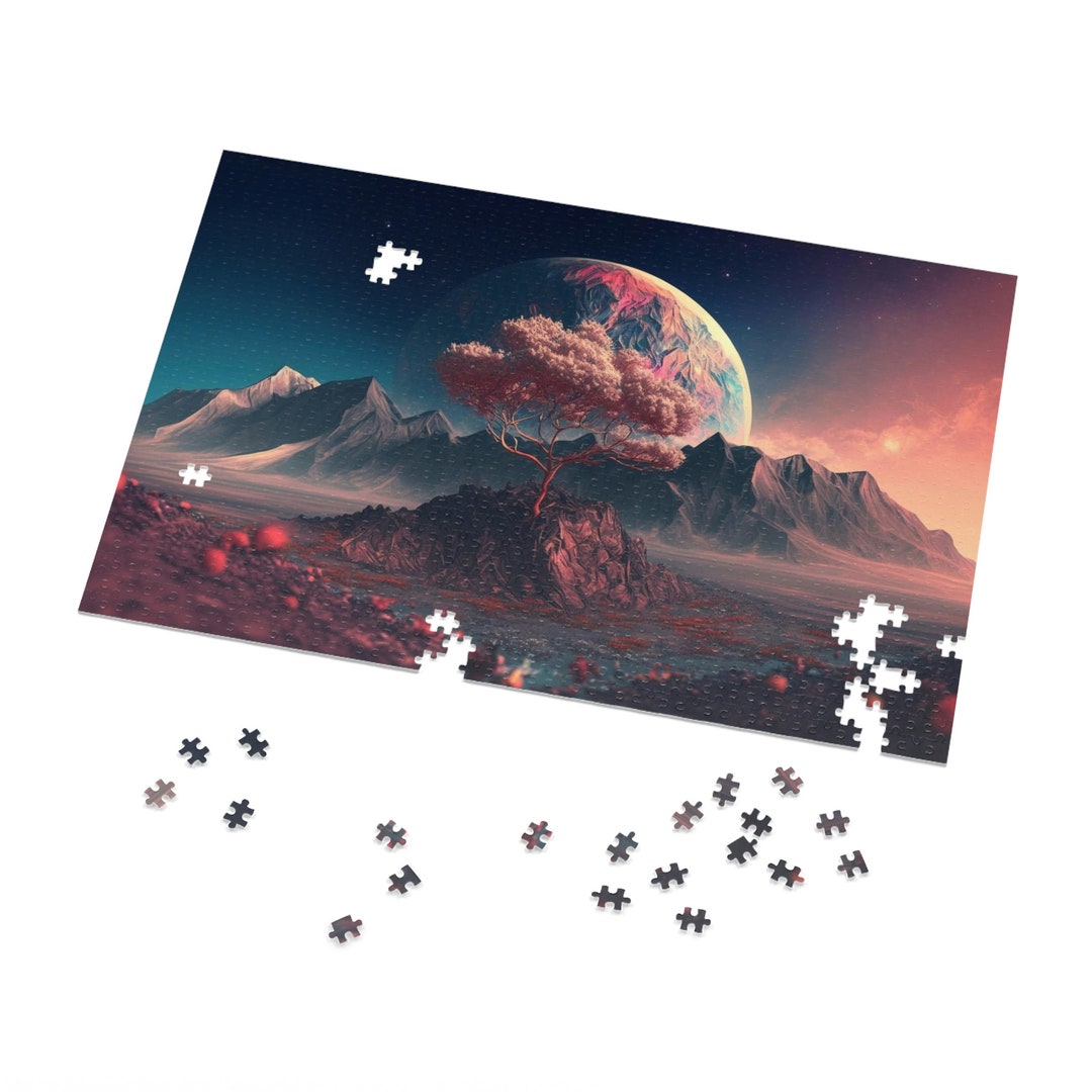 Cosmic Alien Planet Landscape Puzzle Digital Painting Space Art Sci-fi ...