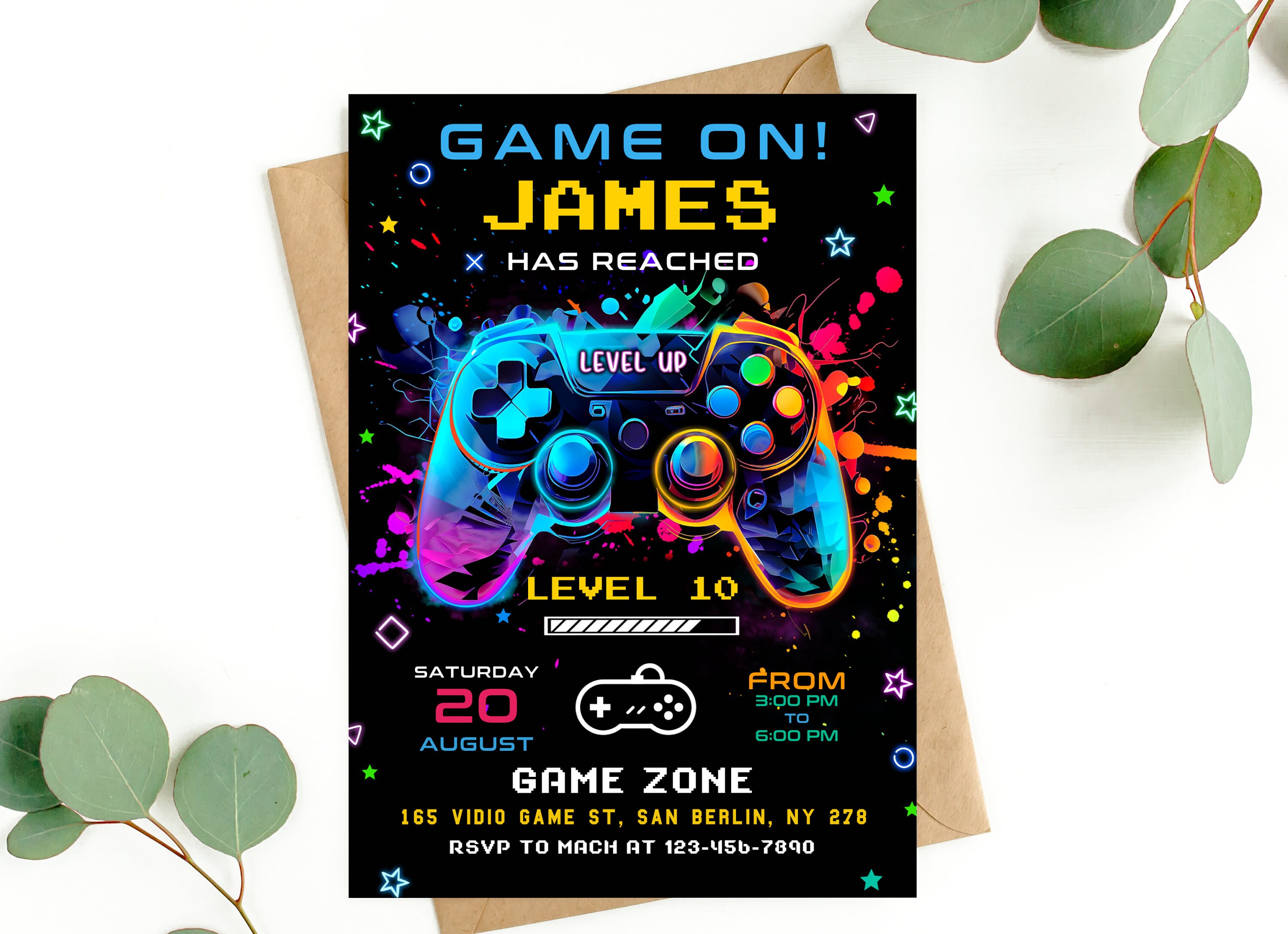 Gamer Editable Video Game Birthday Invitation, Gamer Girl Birthday ...