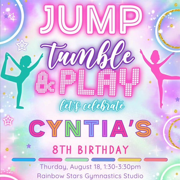 Tumble Party Invitation 5 - Etsy