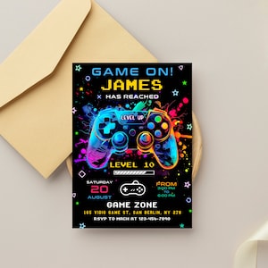 Gamer Editable Video Game Birthday Invitation, Gamer Girl Birthday ...