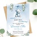 Blue Bear Baby Shower Invitation Template: Hot Air Balloon (editable ...