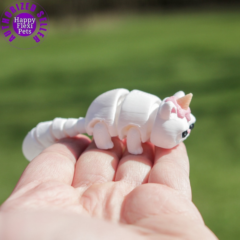 Happy Flexi Pets Cute Kitty With Ice-cream Cone on Head 3D Printed - Etsy