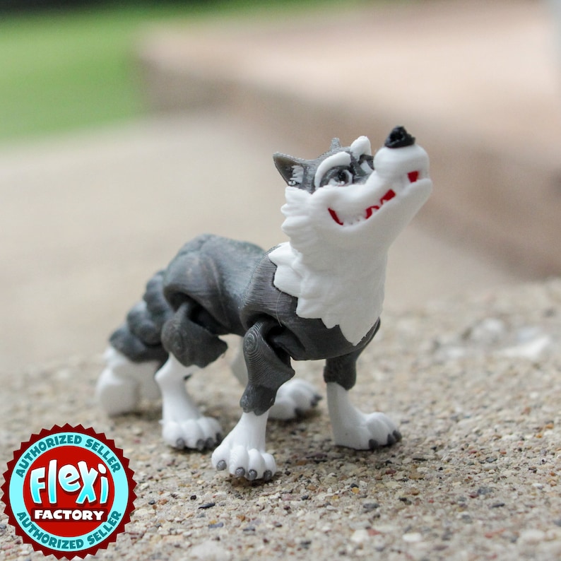 3D Printed Flexi Wolf With Articulated Tail and Legs - Etsy