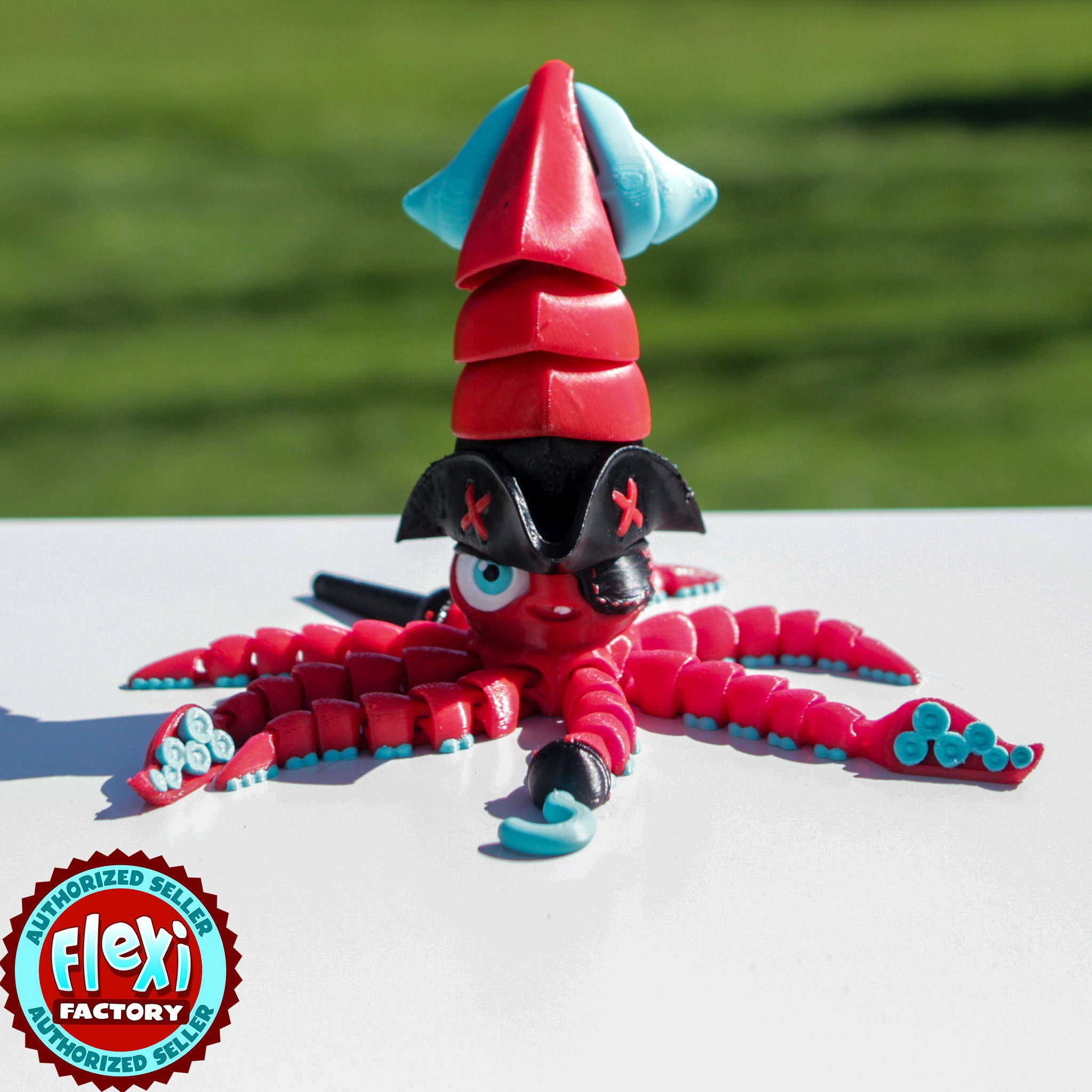 Flexi Factory Squid Pirate With Articulated Limbs 3D Printed - Etsy