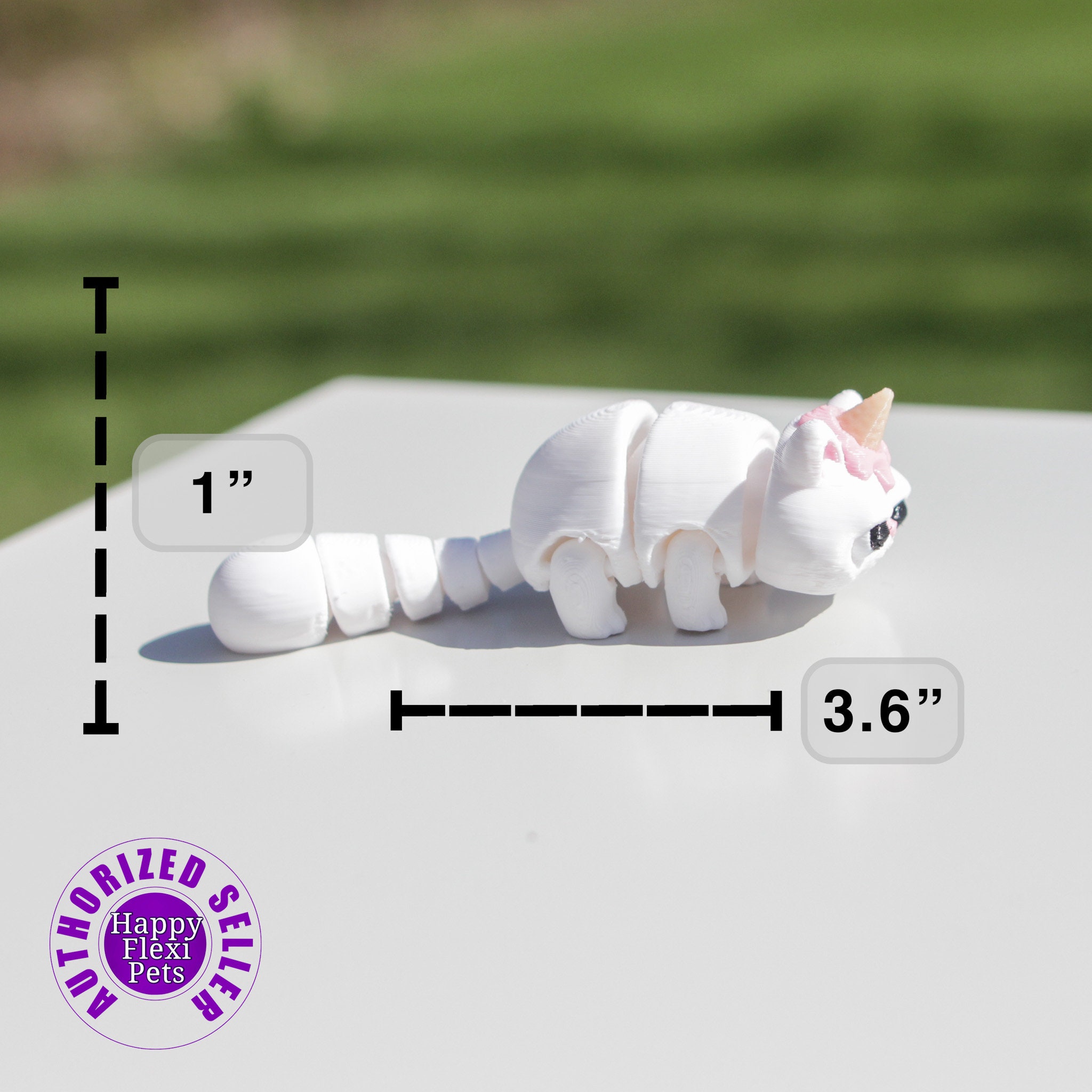 Happy Flexi Pets - Cute Kitty With Ice-cream Cone on Head - 3D Printed ...