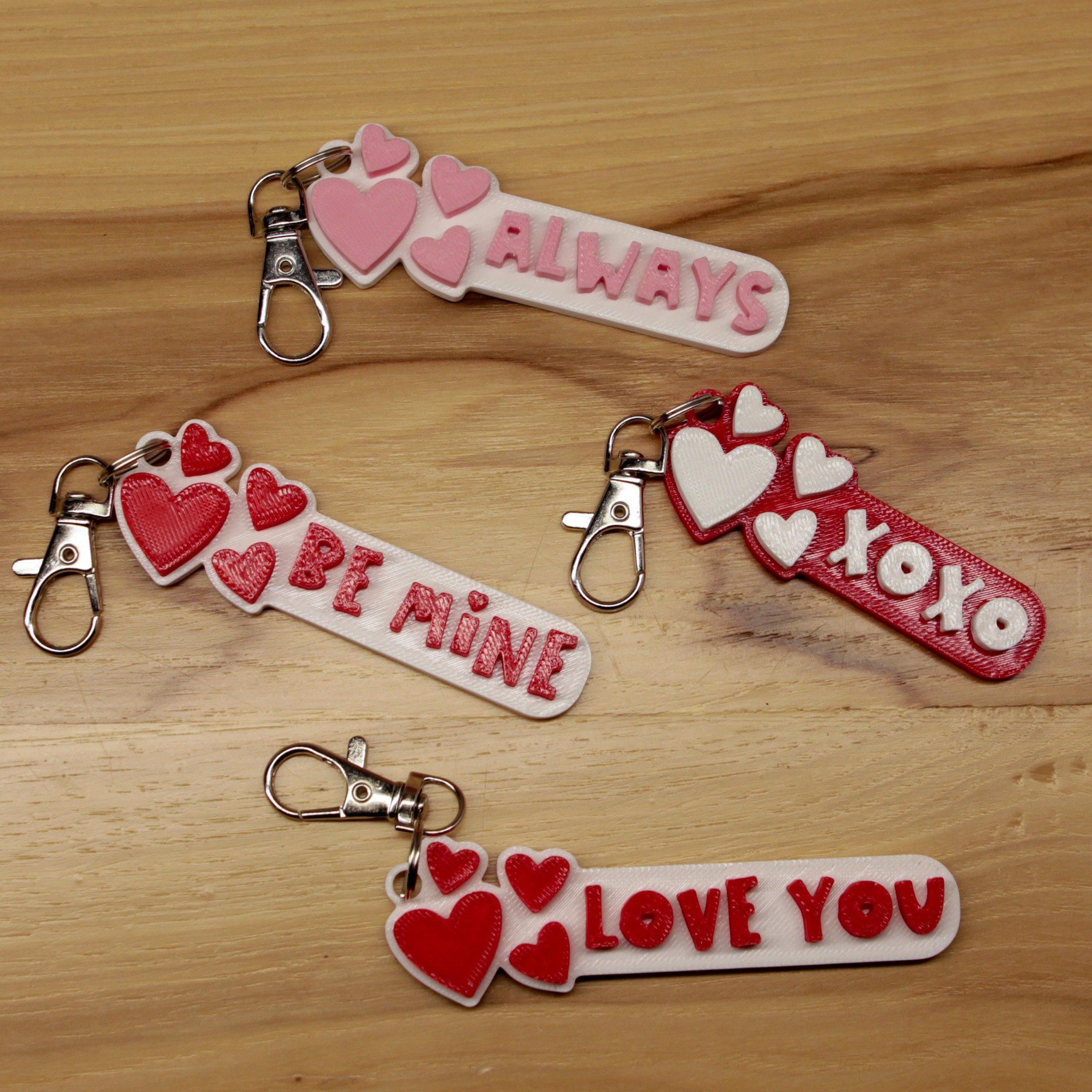 Personalized Valentine's Keychains Custom 3D Printed PETG Plastic ...