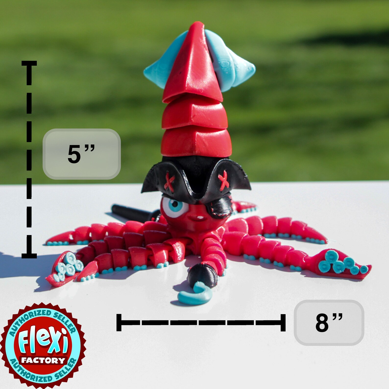 Flexi Factory Squid Pirate With Articulated Limbs - 3D Printed - Etsy