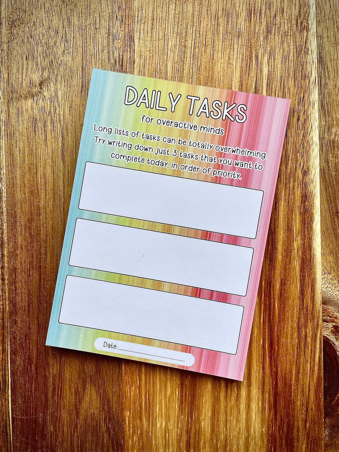 Simple Daily Task Priority Planner A6 Notepad Letter Box - Etsy