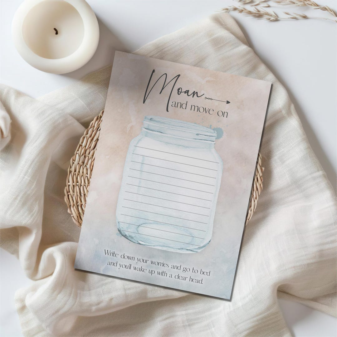 Moan & Move on Worry Jar A6 Notepad, Letter Box Gifts, Mental Health ...