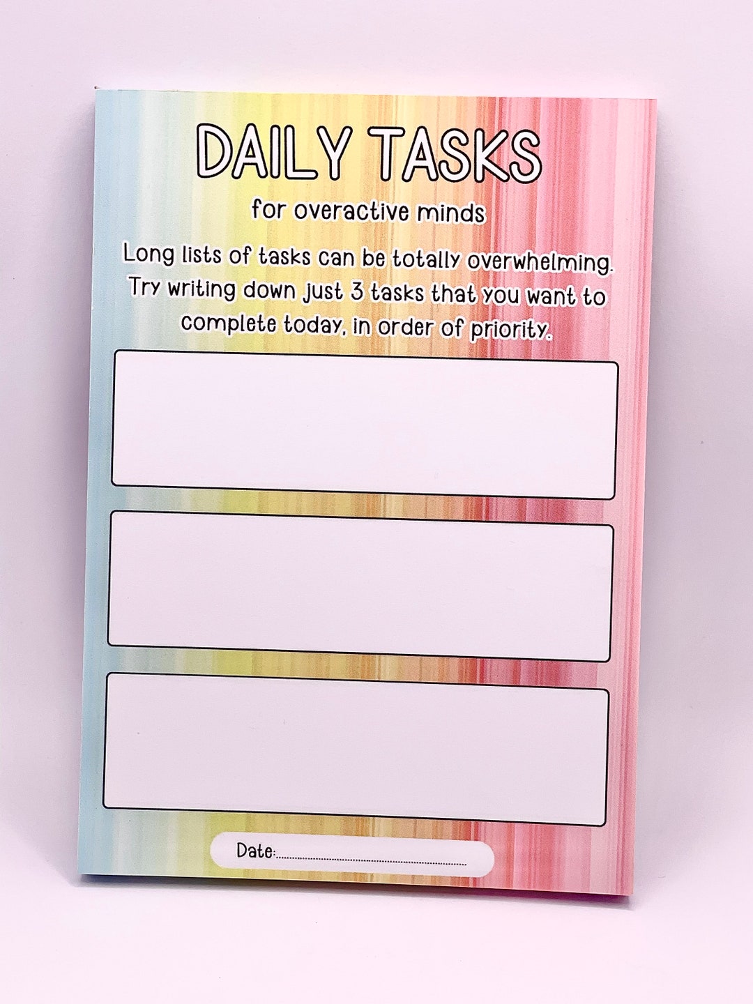 Simple Daily Task Priority Planner A6 Notepad Letter Box - Etsy