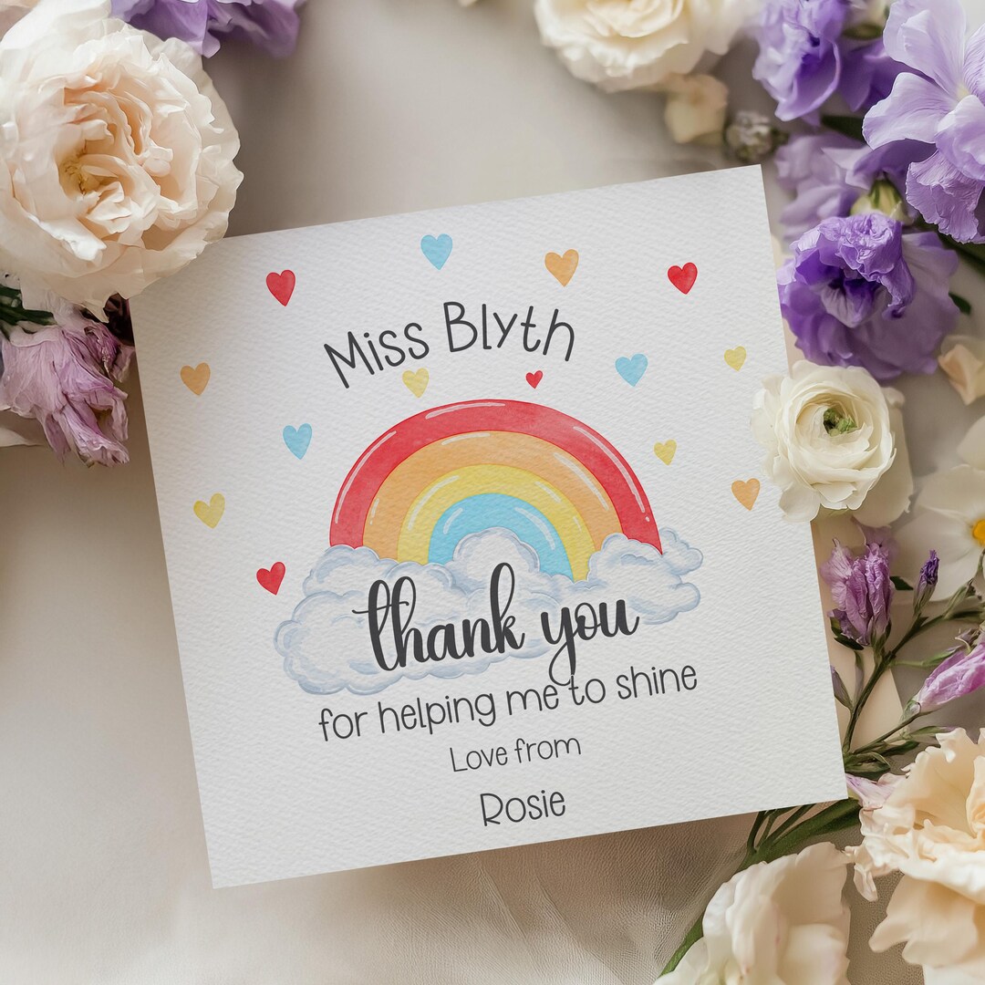 Personalised Thank You Teacher Greetings Card, Teaching Assistant ...