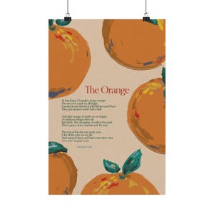 The Orange by Wendy Cope Poetry Graphic Poster - Etsy