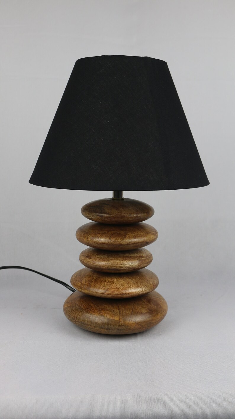 Wood Table Lamp pebble Design Without Shade - Etsy