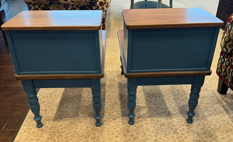 SOLD- Do Not Purchase. Set of 2 Vintage Refinished Ethan Allen Baumritter Solid Maple End Tables ...