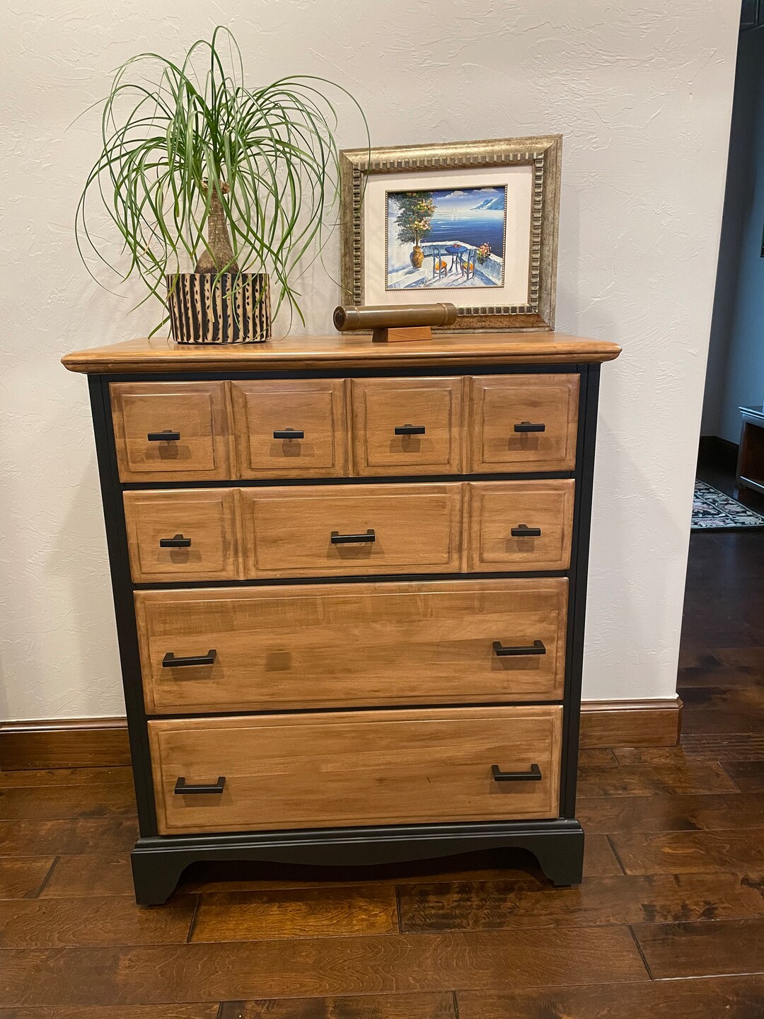 SOLD- Stunning, All Wood Updated Chest of Drawers With Beautifully ...