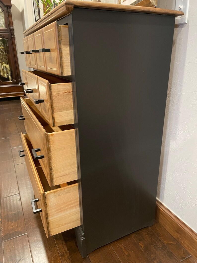 SOLD- Stunning, All Wood Updated Chest of Drawers With Beautifully ...