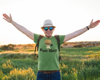 Fun Guy Funny T Shirt Screenprinted Mushroom Humor Tee Gifts for Guys ...