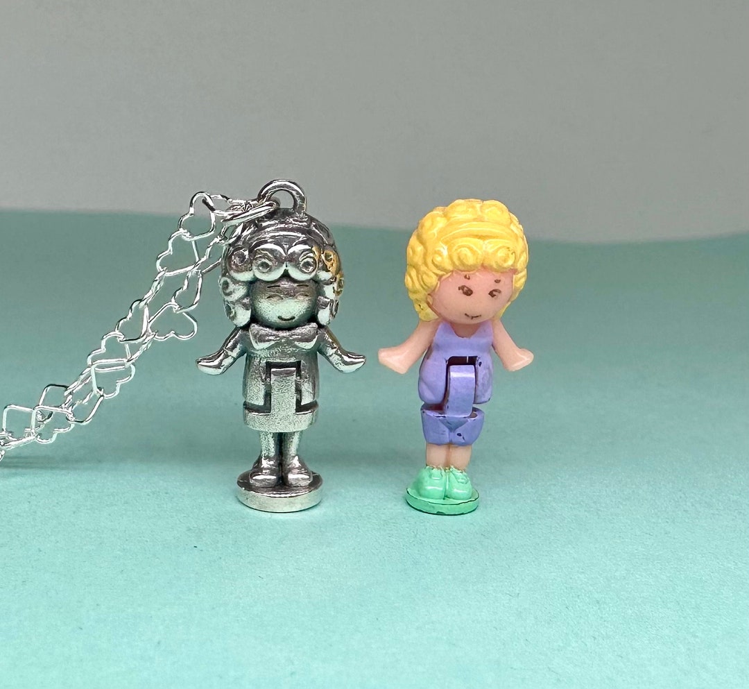 Sterling Silver Polly Pocket Doll Charm Necklace - Etsy