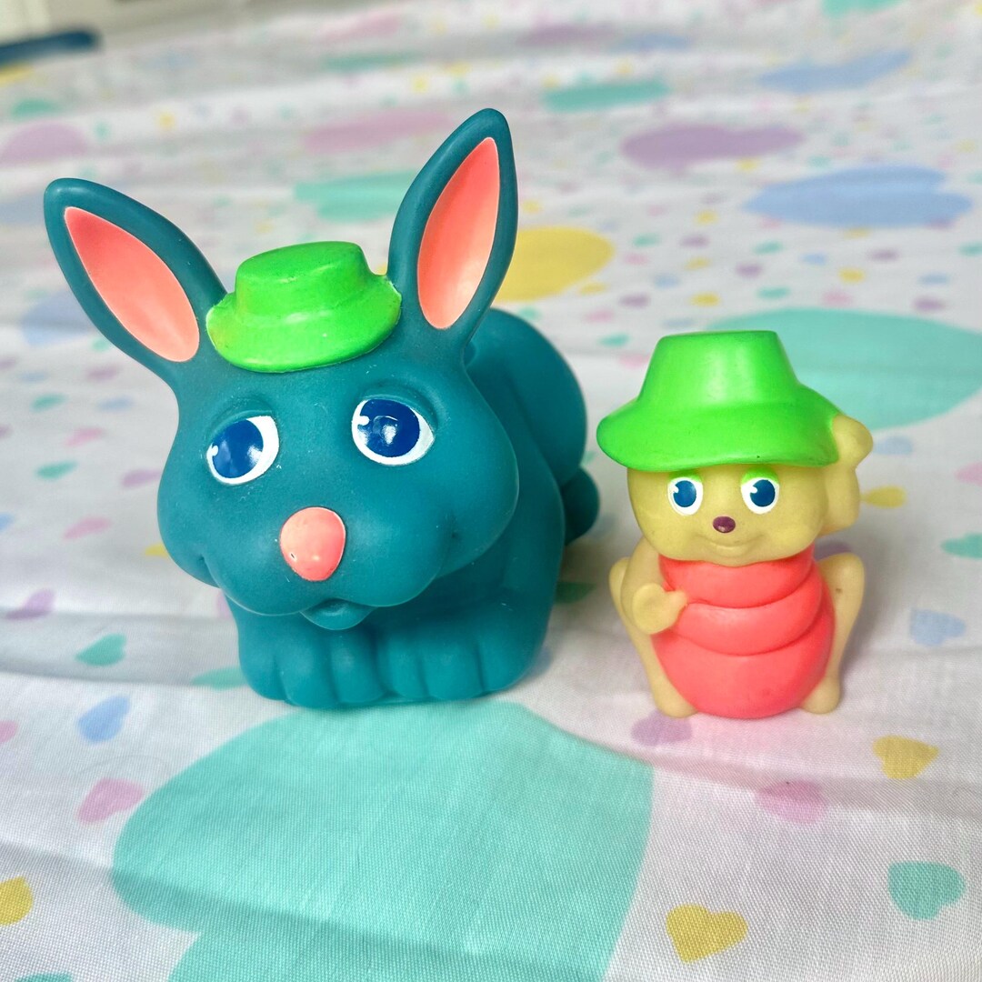 Vintage 1986 Playskool Glo Friends-glo Rabbit Push Toy Set - Etsy