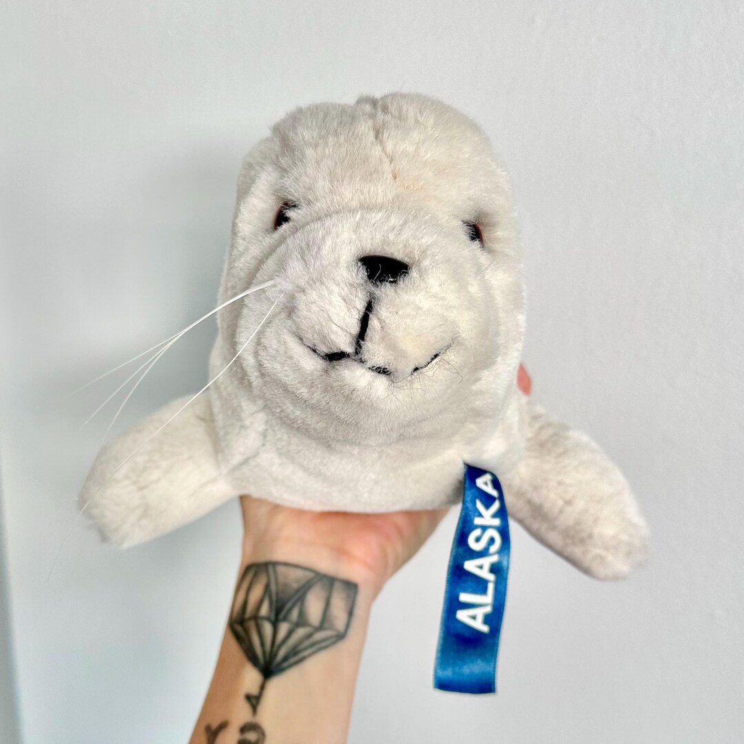 Vintage 90’s Dakin Alaska White Baby Seal Plush - Etsy