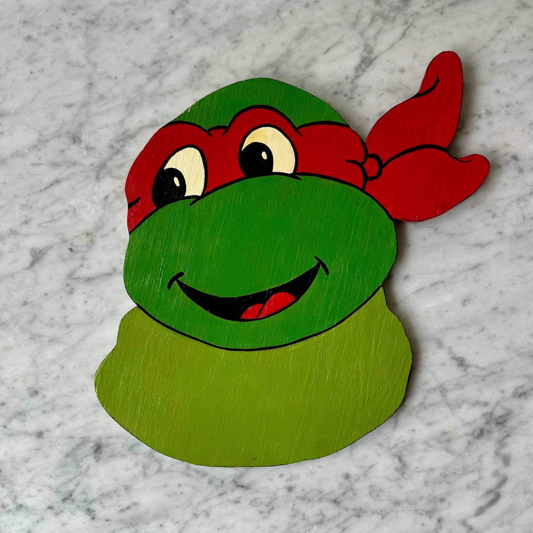 Vintage 1991 Handmade TMNT Raphael Wooden Wall Art - Etsy