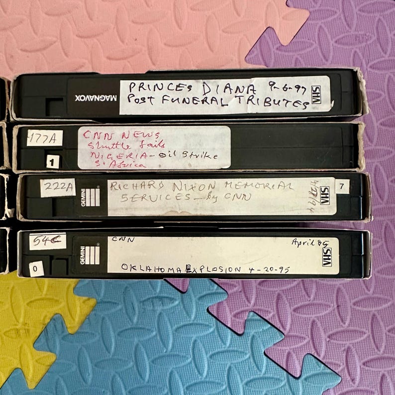 Vintage 90’s Historical Breaking News VHS Collection With Commercials ...