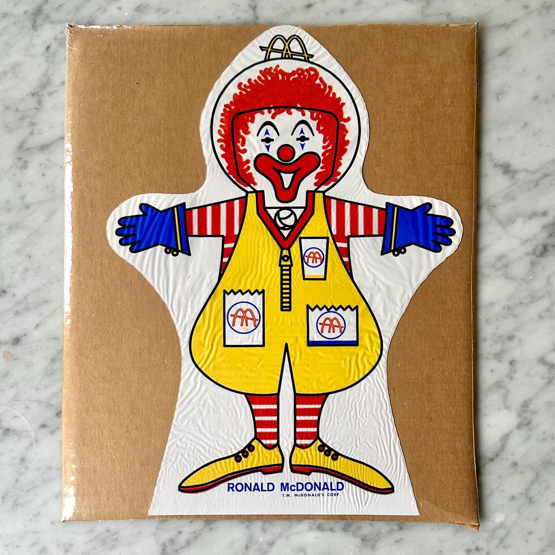 Vintage 1960’s Ronald Mcdonald Hand Puppet - Etsy