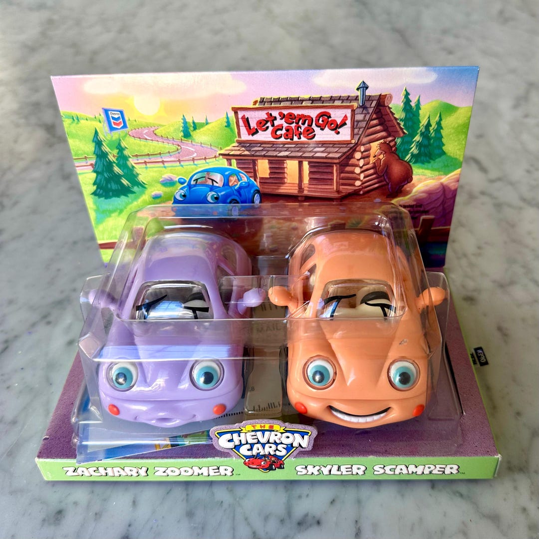 Vintage 1999 the Chevron Cars Zachary Zoomer & Skyler Scamper - Etsy