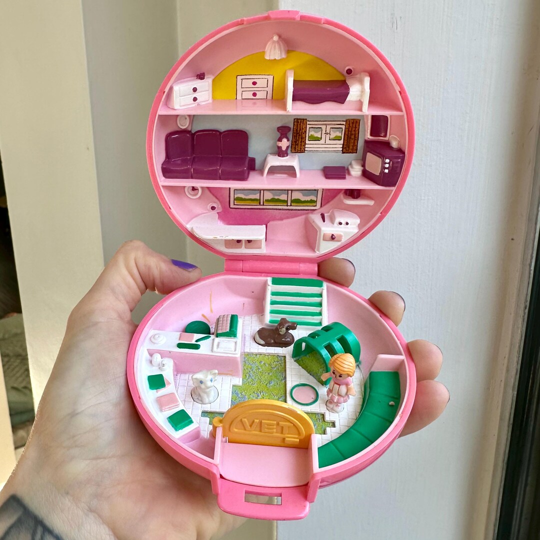 Vintage 1989 Polly Pocket Buttons Animal Hospital Complete - Etsy