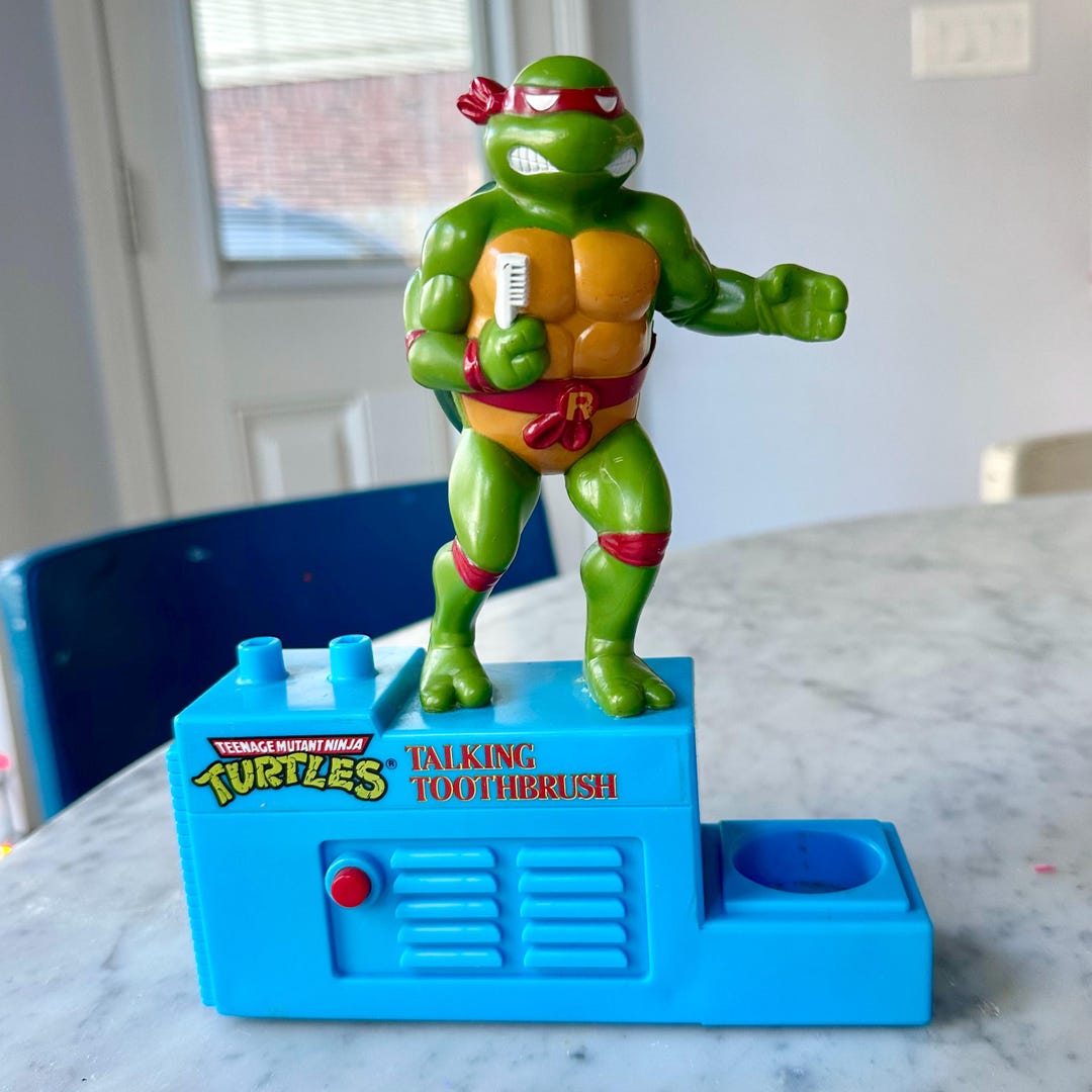 Vintage 1989 TMNT Talking Raphael Toothbrush Stand - Etsy