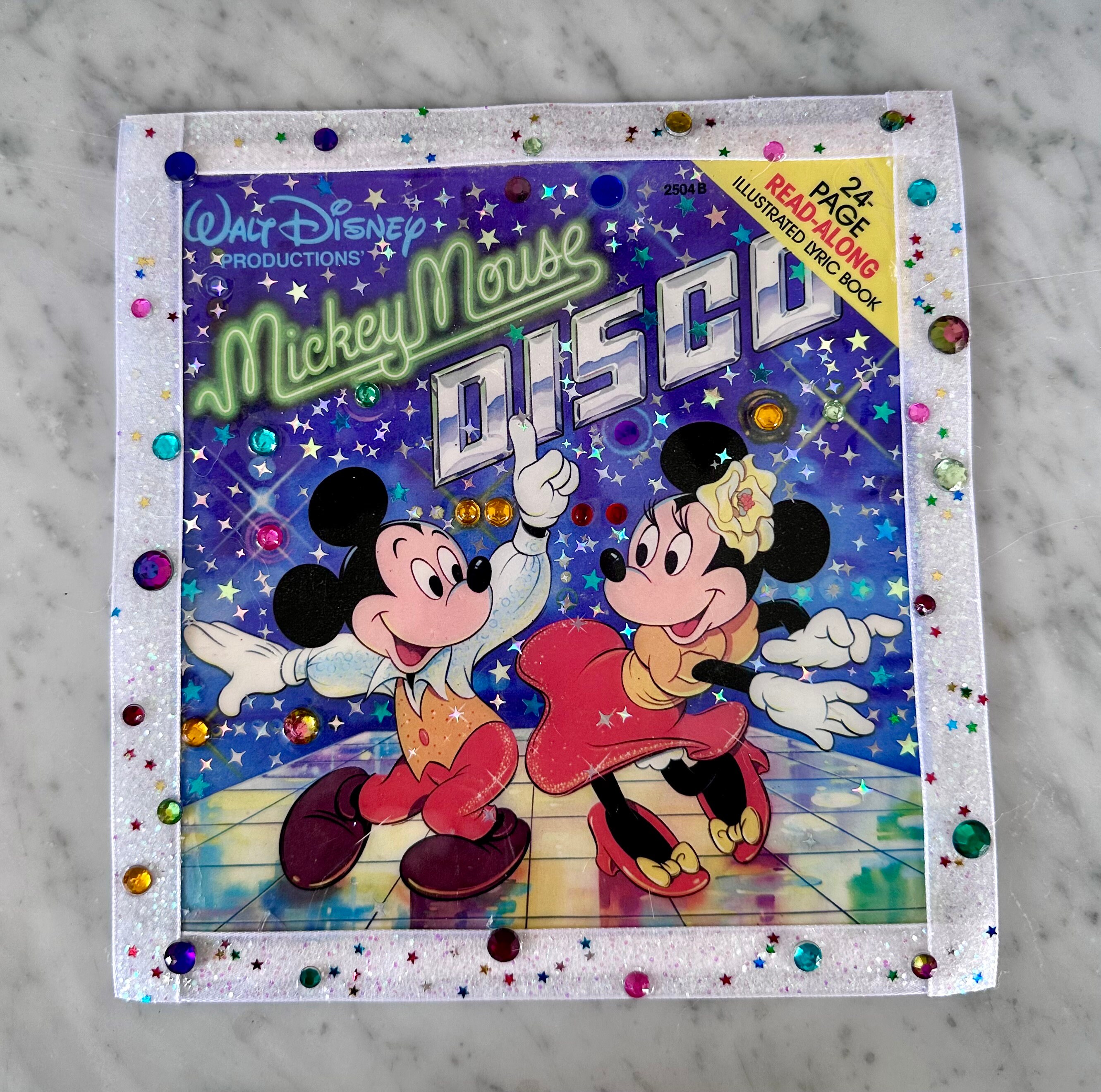 Vintage 80s Disney Mickey Mouse Disco Book Cover Resin Walk Art - Etsy