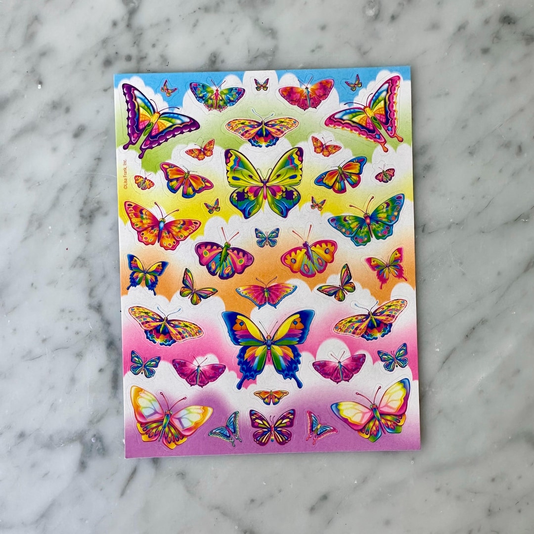 Vintage 90’s Lisa Frank Butterfly Sticker Sheet - Etsy