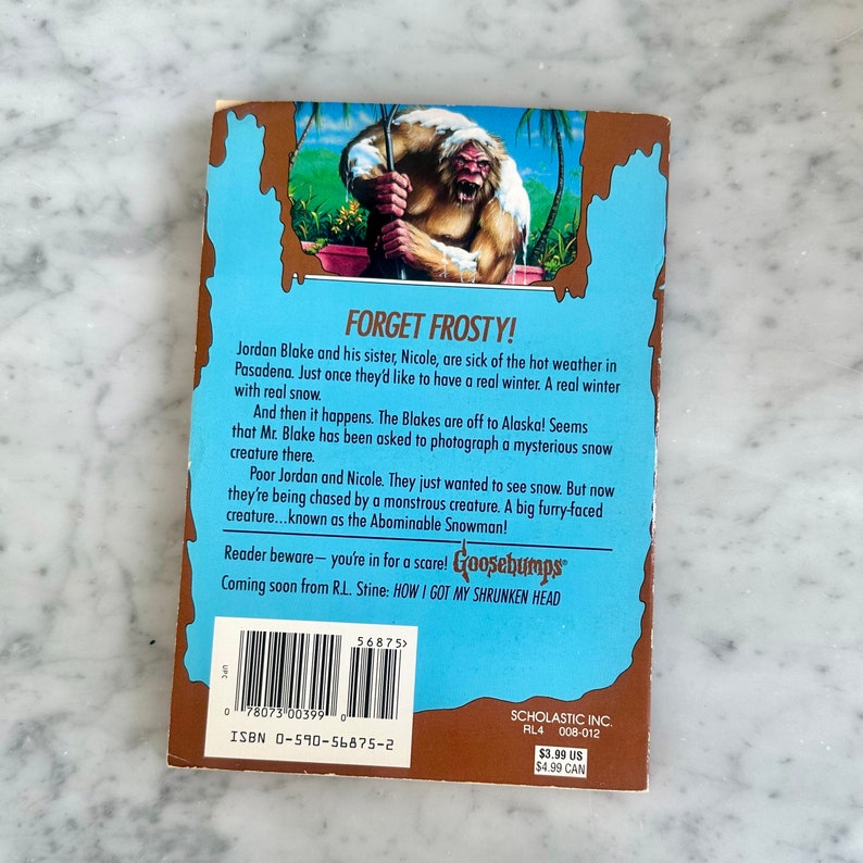1990s Goosebumps the Abominable Snowman of Pasadena Book - Etsy