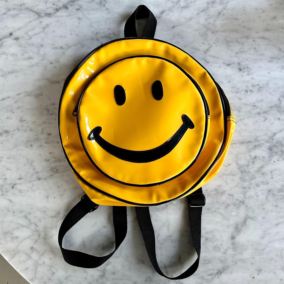 Vintage 90’s Smiley Face Backpack Bag - Etsy