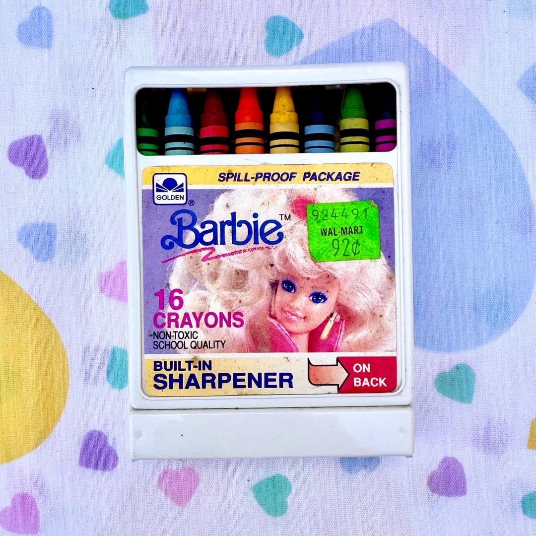 Vintage 1990 Barbie Crayons New in Box - Etsy