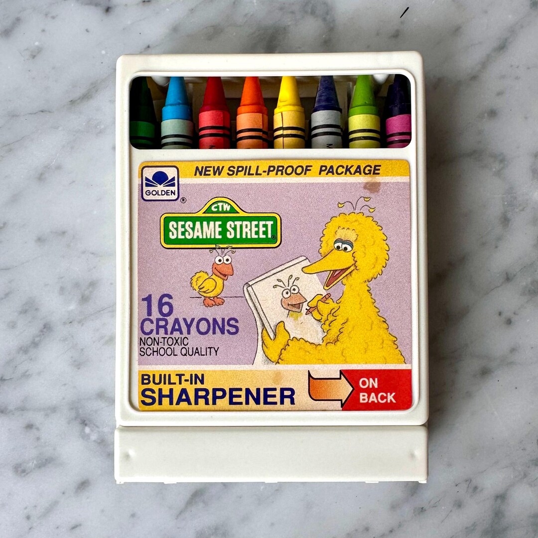 Vintage Sesame Street 16 Crayon Pack With Sharpener. Never Opened! - Etsy