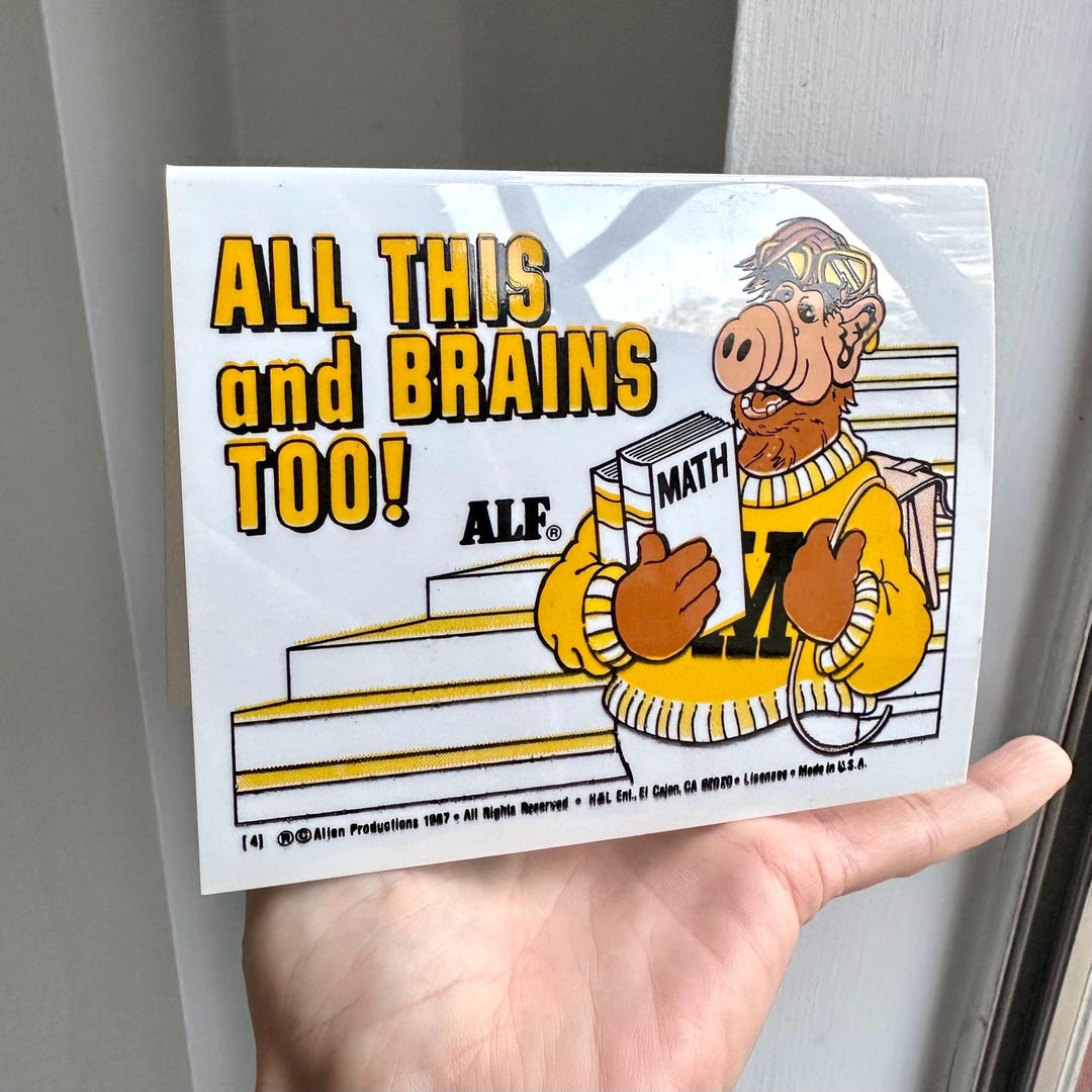 Vintage 1987 ALF “all This and Brains Too” Table Tent - Etsy