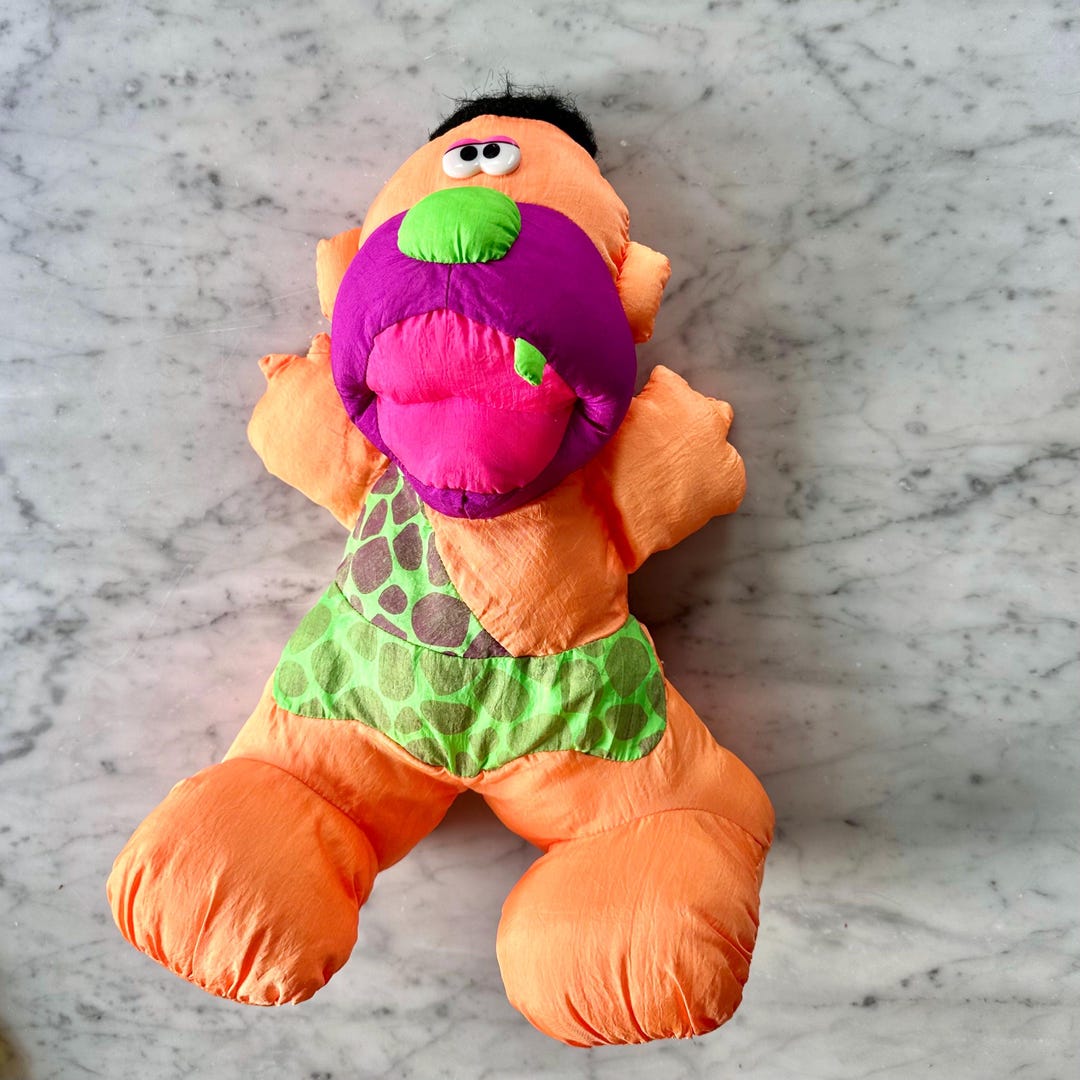 Vintage 1992 Fisher Price Puffalump Squeaking Caveman Plush - Etsy