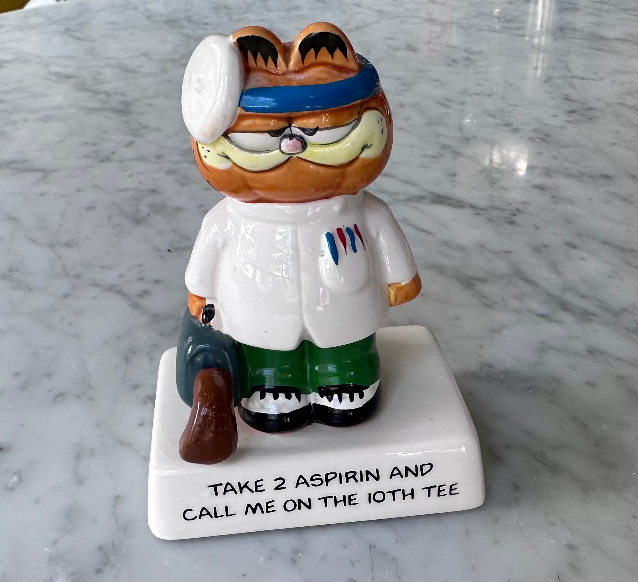 Vintage 1981 Enesco Garfield Ceramic Figurine Golf Doctor - Etsy