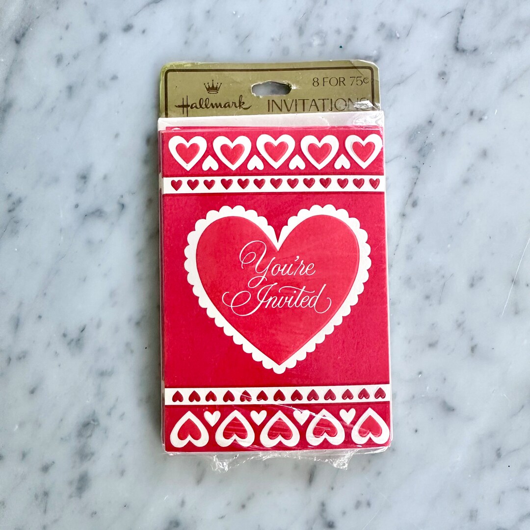 Vintage 1970’s Hallmark Heart Invitations Set of 4 - Etsy