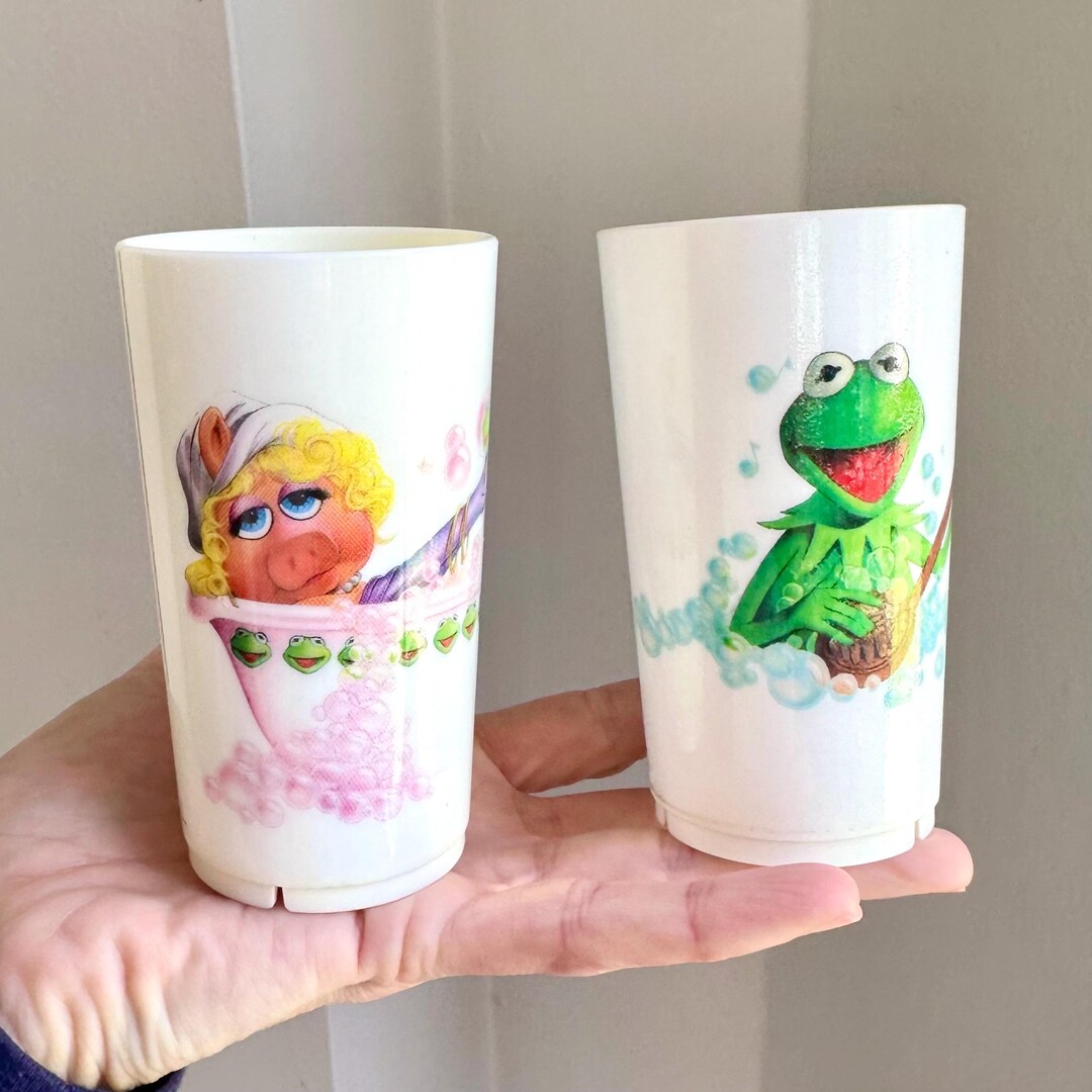 Vintage 1987 Muppets Kermit and Miss Piggy Melamine Cups - Etsy
