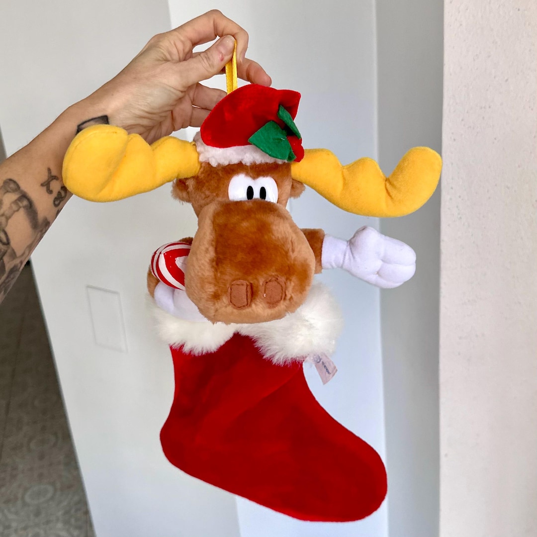 Vintage 1999 Bullwinkle Christmas Plush Stocking - Etsy