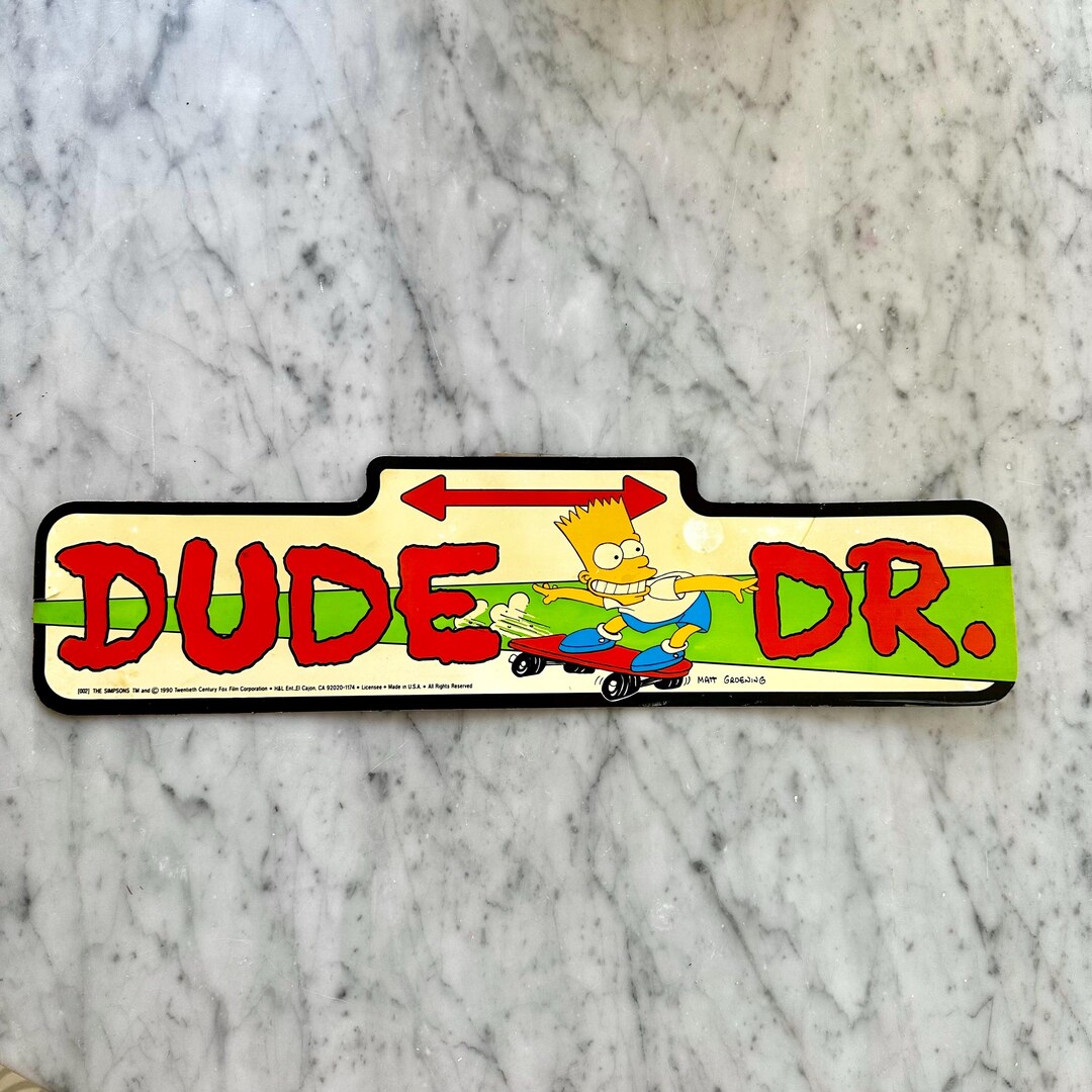 Vintage 1990 the Simpsons “dude Dr” Sign - Etsy