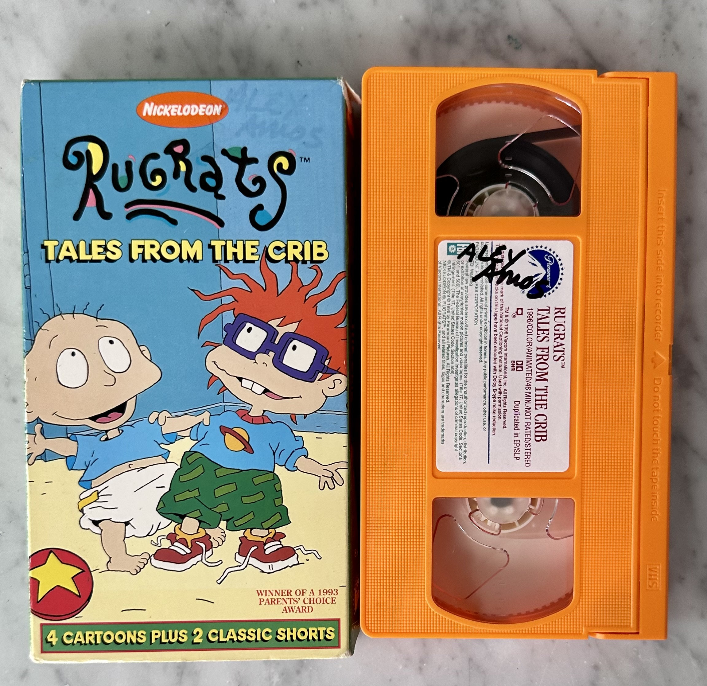 Vintage 1993 Nickelodeon Rugrats tales From the Crib Orange VHS Movie ...