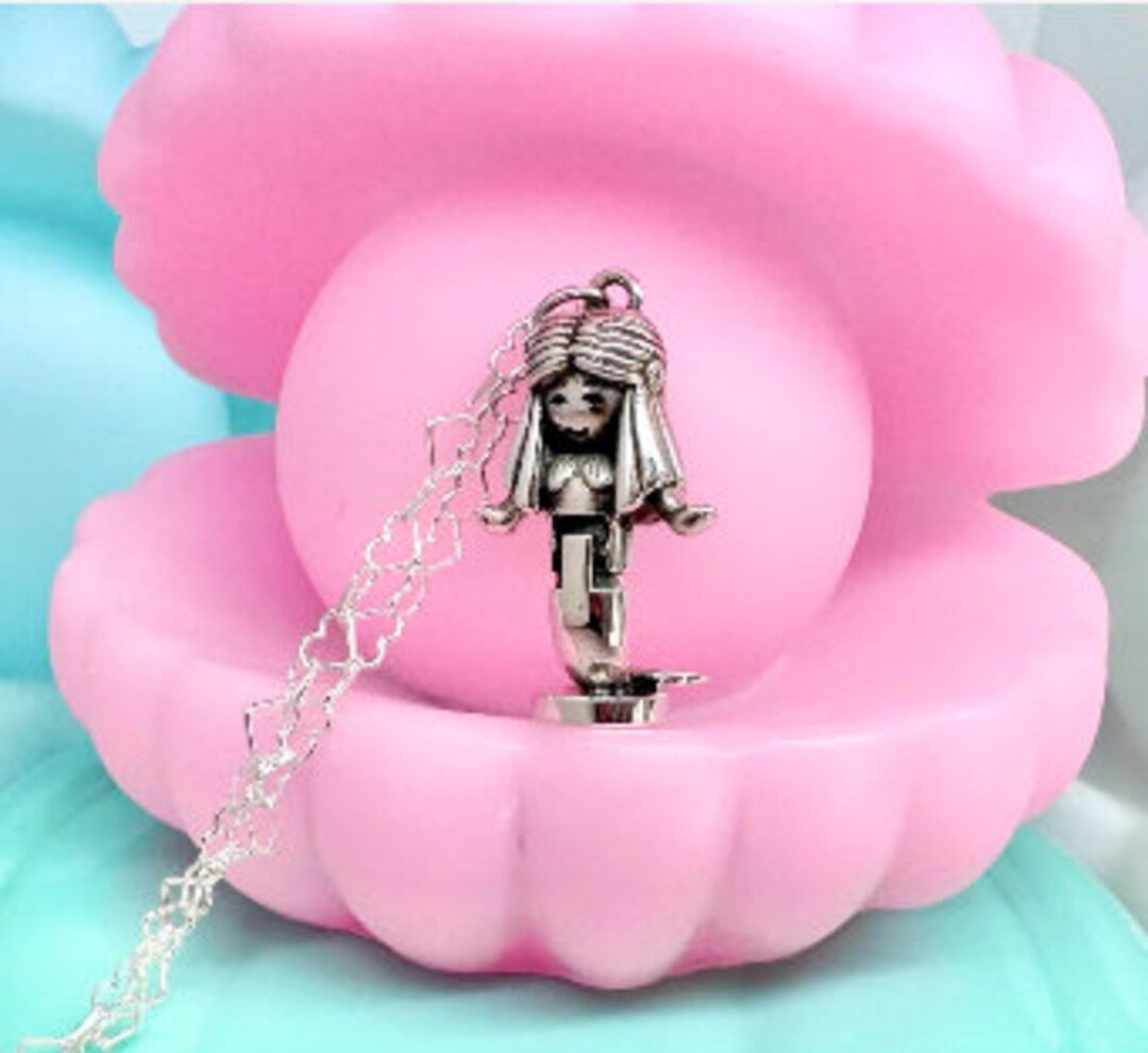 Sterling Silver Polly Pocket Mermaid Doll Charm Necklace - Etsy