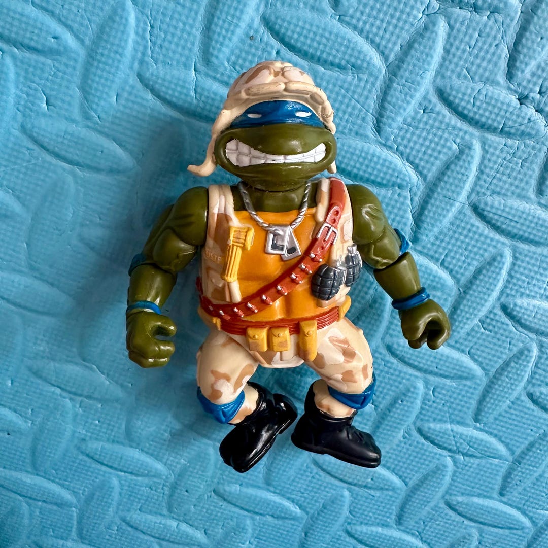 Vintage 1991 Playmates TMNT Lieutenant Leonardo Mutant Military Action ...