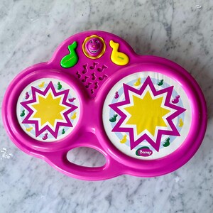 Vintage 1998 Playskool Barney Musical Bongo Toy - Etsy