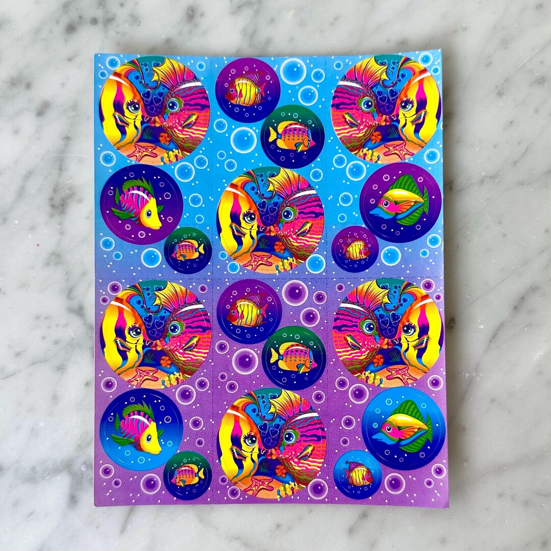 Vintage 90’s Lisa Frank Fish Sticker Sheet - Etsy