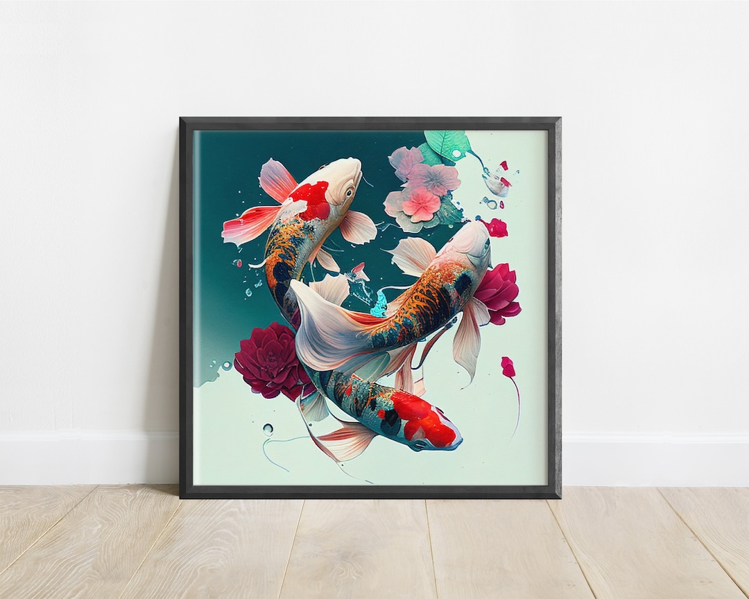 Koi Fish Printable Wall Art, Koi Fish Poster, Trendy Wall Art, Japanese ...